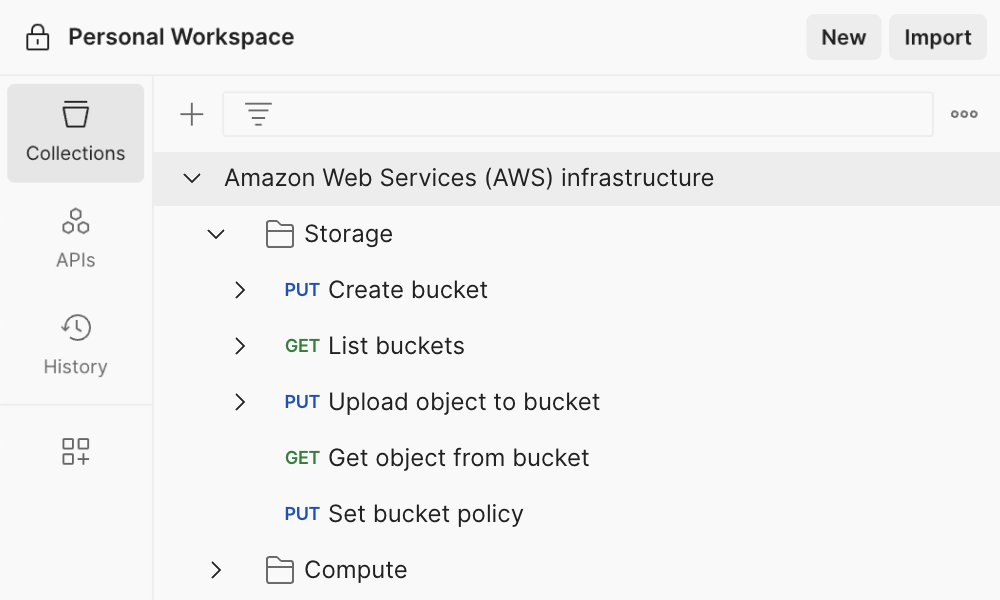 Amazon Web Services (AWS) infrastructure template | Postman API Platform