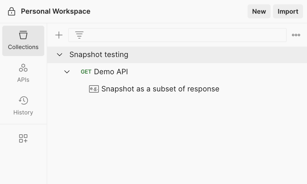 Snapshot testing template | Postman API Platform