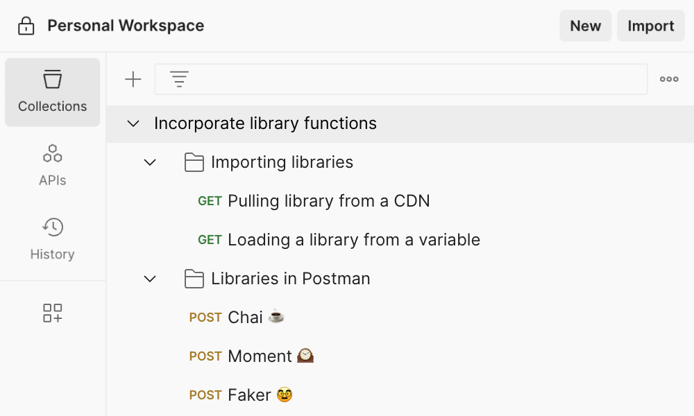 Incorporate library functions template | Postman API Platform